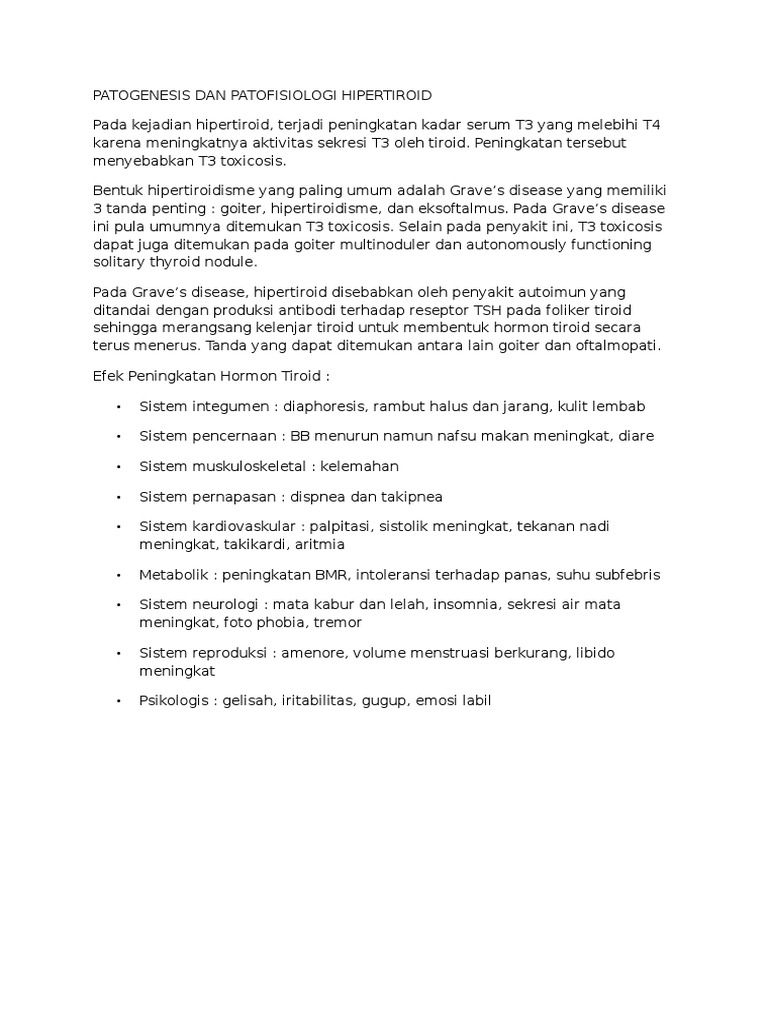 Patogenesis Dan Patofisiologi Hipertiroid | PDF