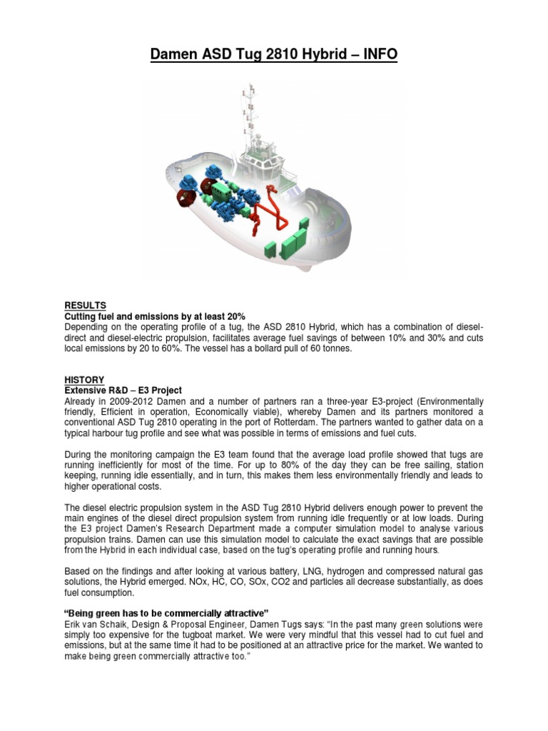 Damen ASD Tug 2810 Hybrid | PDF | Hybrid Vehicle | Marine Propulsion
