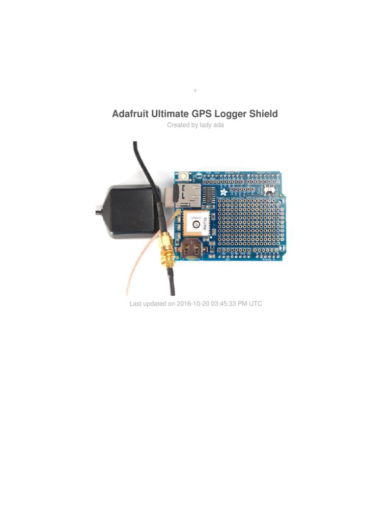 Adafruit Ultimate Gps Logger Shield | PDF | Arduino | Electrical Connector