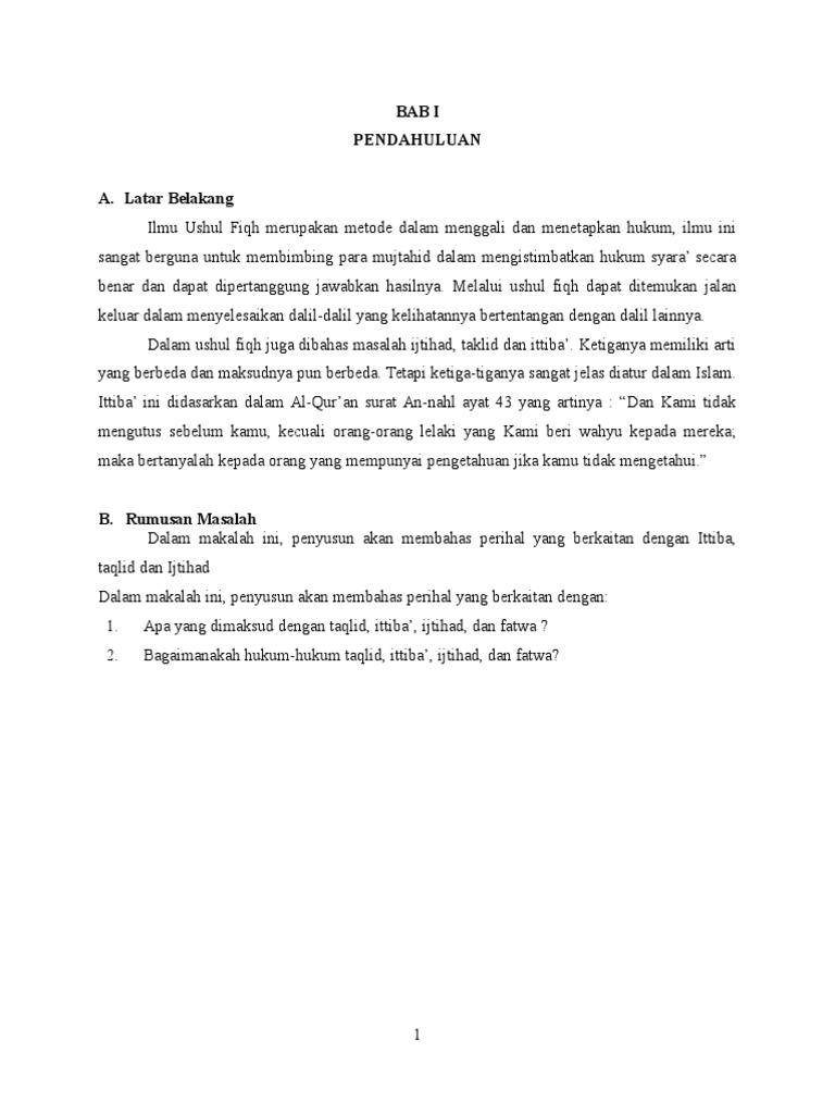 Ittiba Taqlid Ijtihad | PDF