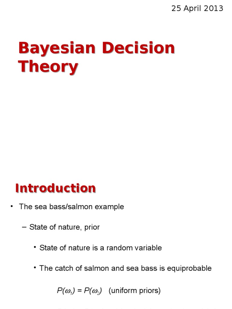 Bayesian Decision Theory | PDF | Bayesian Inference | Epistemology Of ...