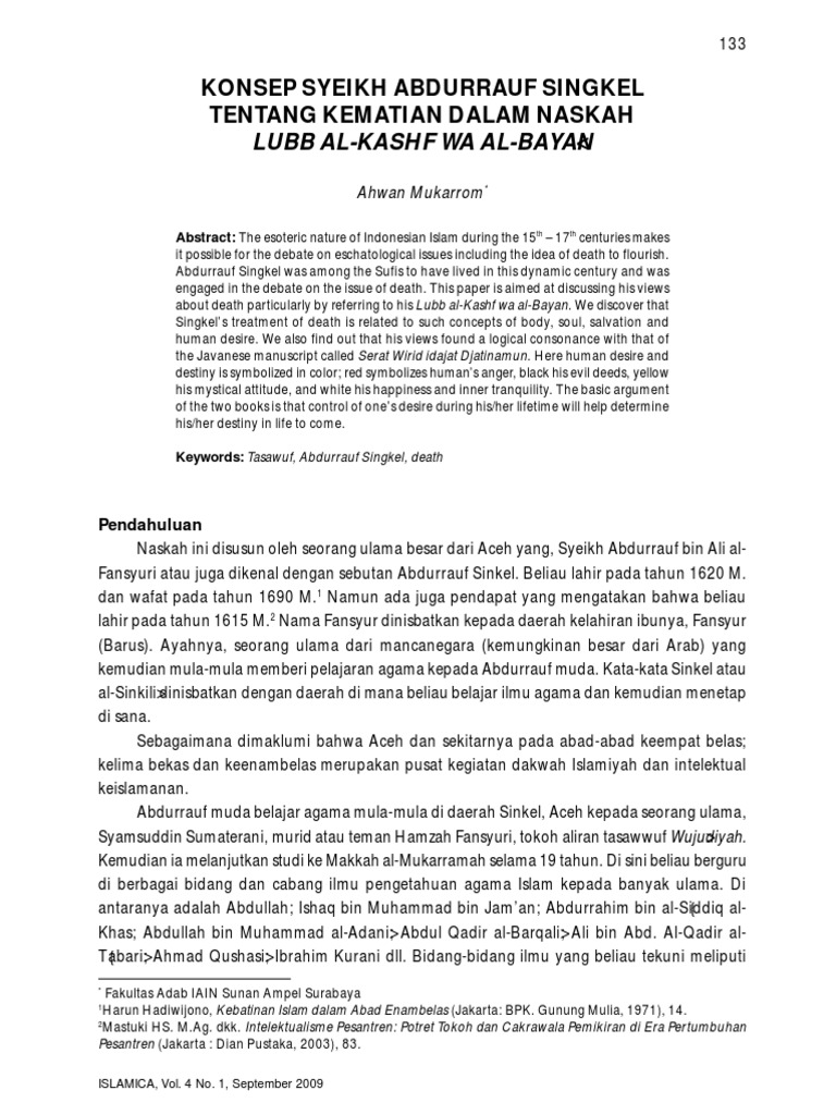 Abdul Rauf Singkel PDF | PDF