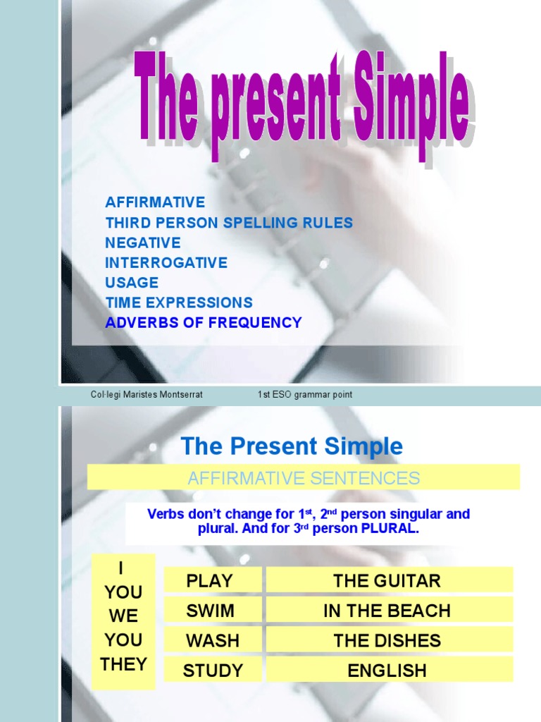 Aula Present Simple Tense Complete | PDF | Verb | Grammatical Number