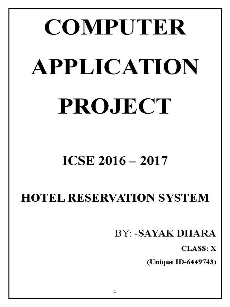 Computer Board Project 2017 (Icse) | PDF | Bed | Air Conditioning