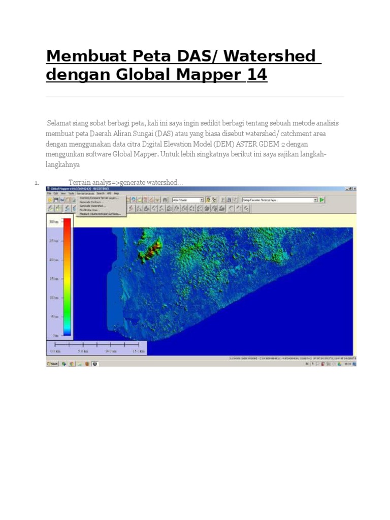 Cara Membuat Peta DAS dengan Global Mapper | PDF