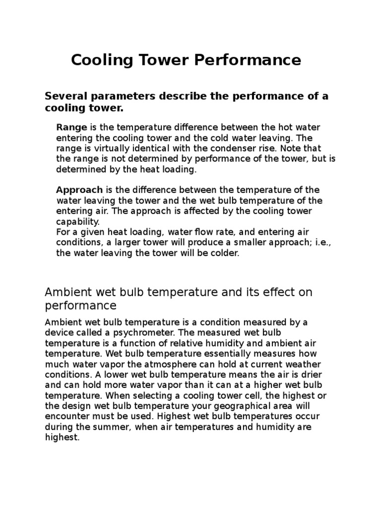Cooling Tower Performance | PDF | Relative Humidity | Humidity