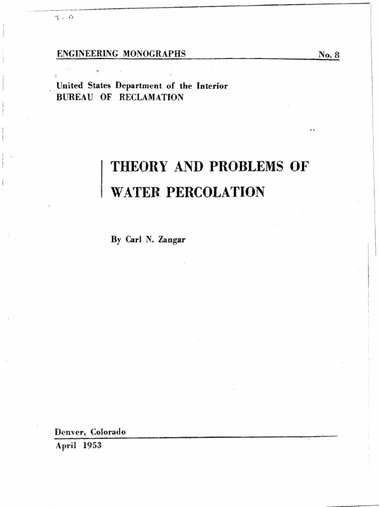 Water Percolation Theory and Applications | PDF