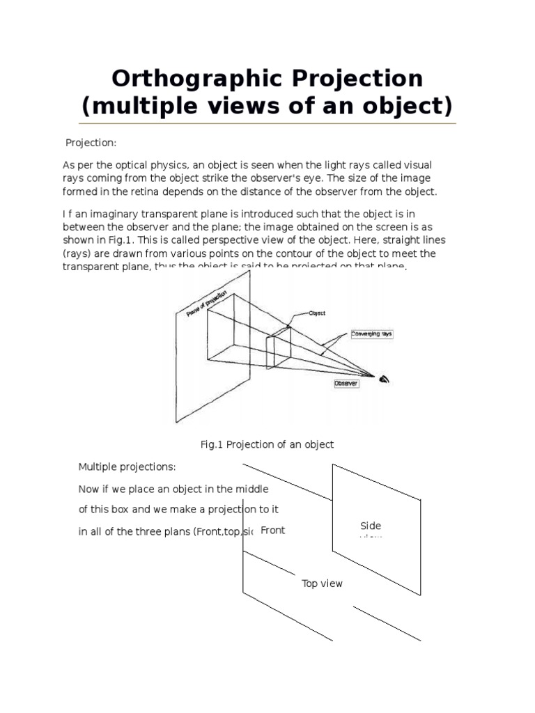 Orthographic Projection (Multiple Views of An Object) | PDF