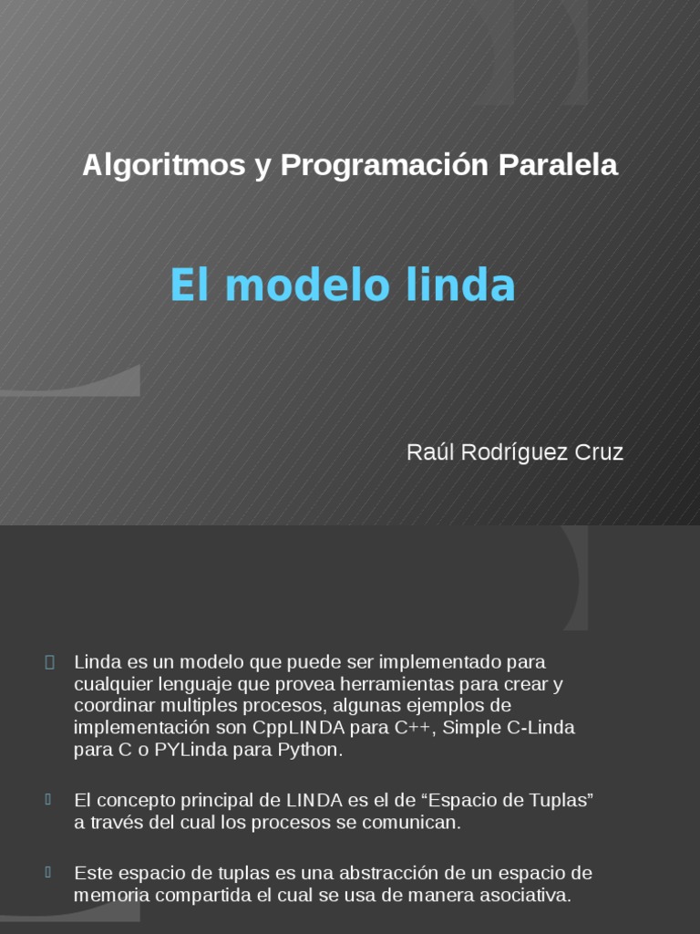 El Modele Linda. Programación | PDF | Computación paralela | Lenguaje de programación