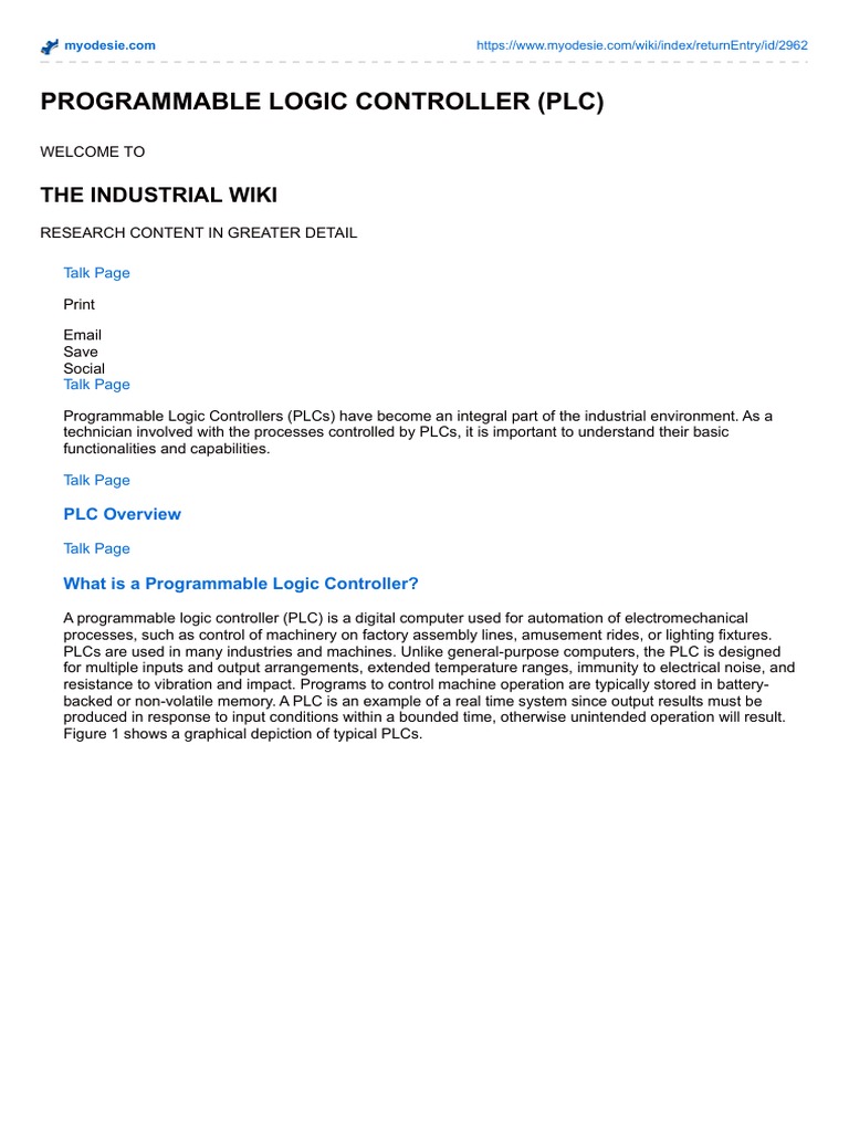 Programmable Logic Controller PLC | PDF | Programmable Logic Controller | Input/Output