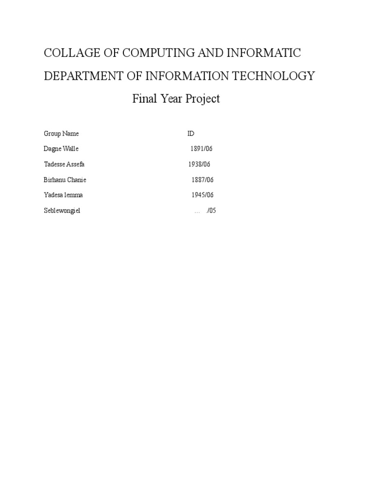Final Year Project Titles | PDF | Web Application | Strategic Management