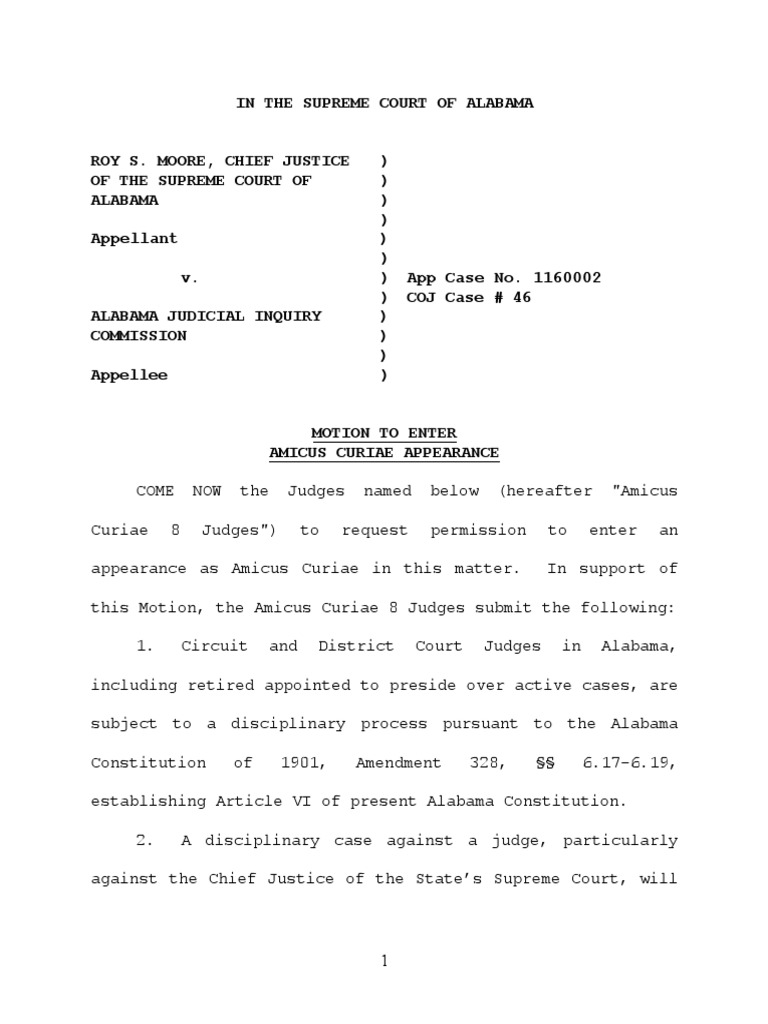 Judges' Brief Supporting Chief Justice Moore | PDF