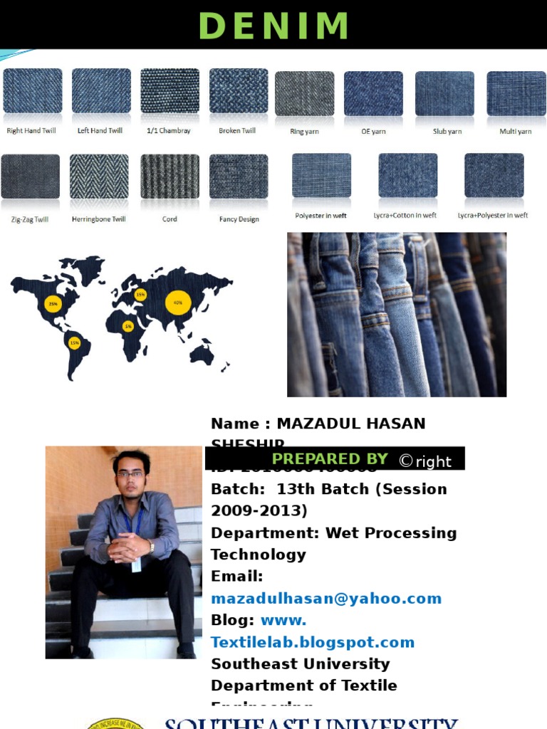 Denim Presentation Pdf Yarn Dyeing