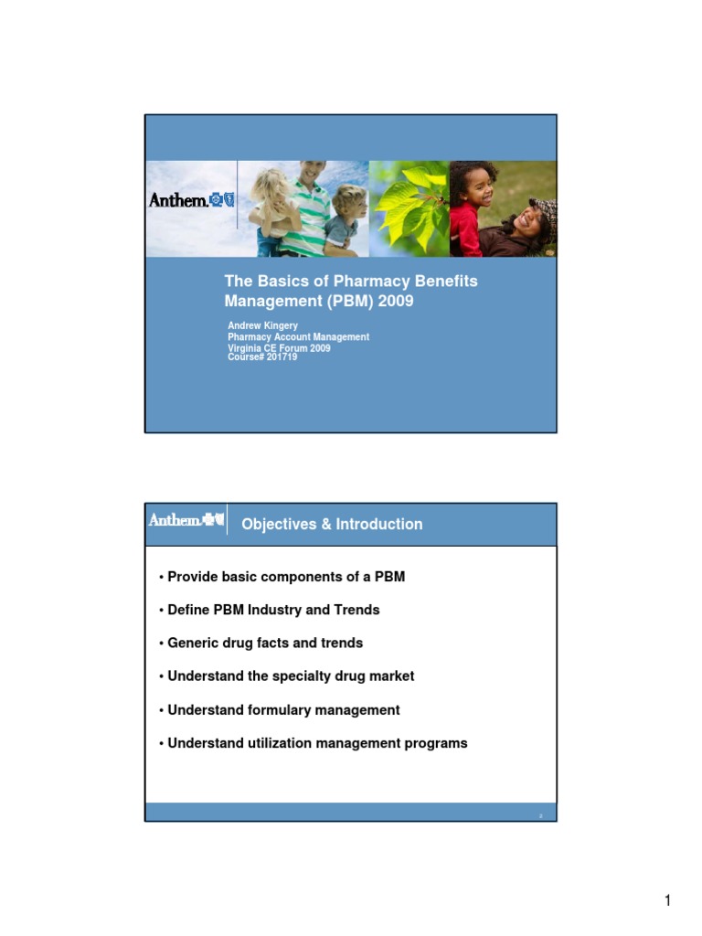 The Basics of Pharmacy Benefits Management (PBM) 2009 | Download Free ...