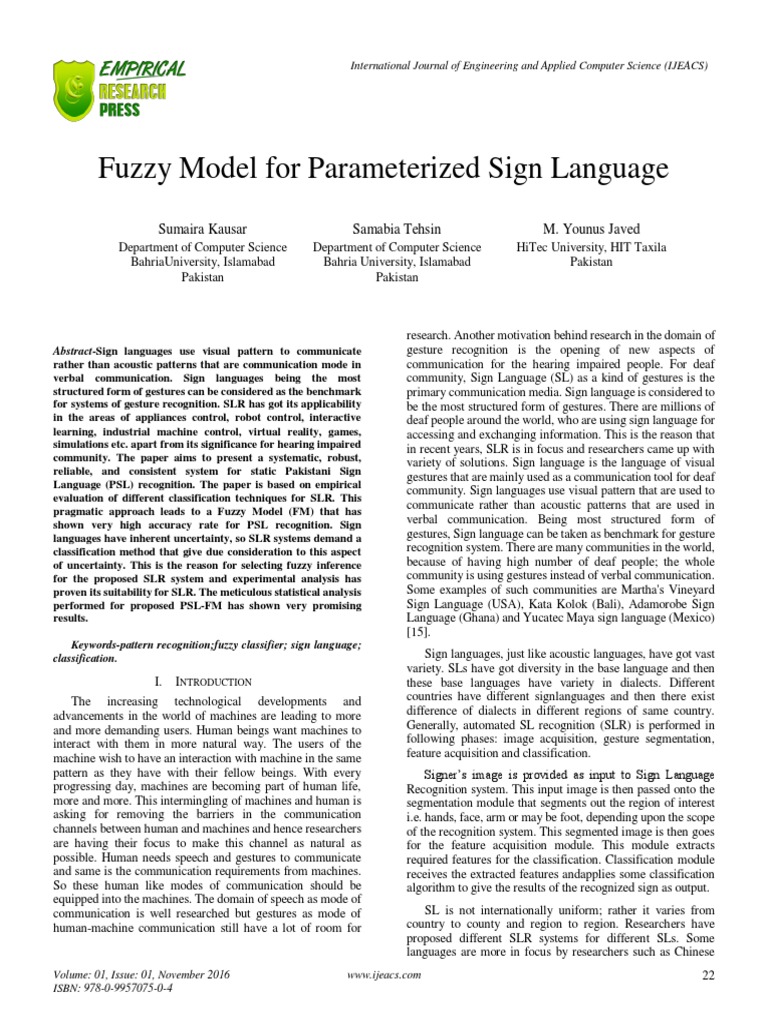 Fuzzy Model For Parameterized Sign Language-Sumaira Kausar-IJEACS-01-01 ...