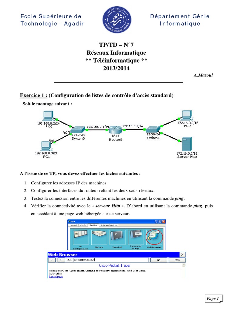 7 - TP - Acl | PDF | Réseau informatique | Protocole de transfert hypertexte
