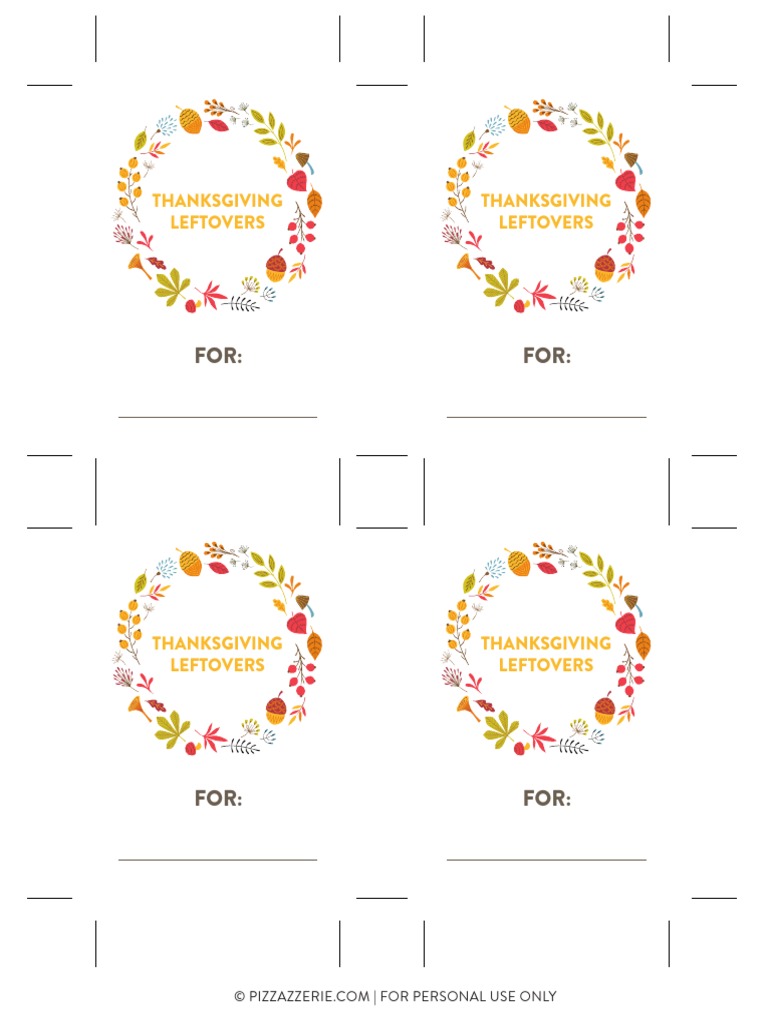 Thanksgiving Leftover Labels | PDF