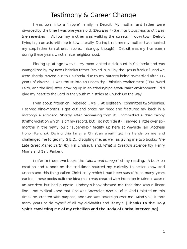 A Short Testimony | PDF | Religious Belief And Doctrine | Theology