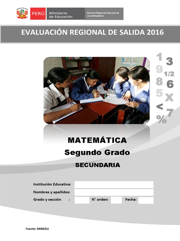 2do Grado-Evaluacion de Salida Matematica | PDF | Rotación | Geometría euclidiana