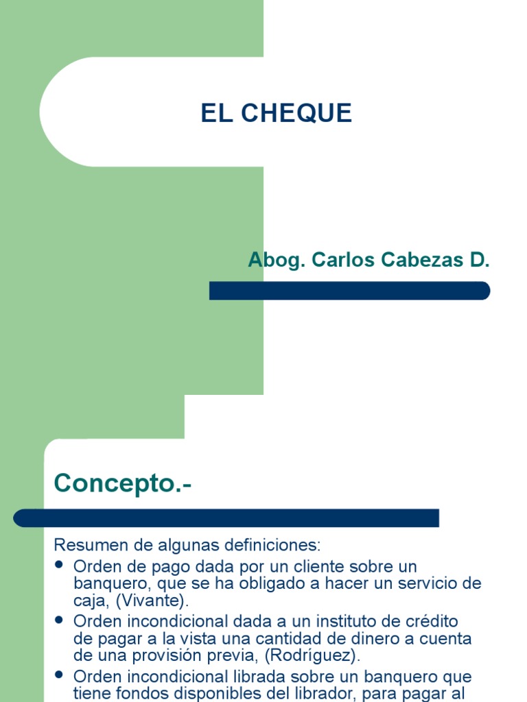 Tipos y Requisitos del Cheque | PDF | Cheque | Tecnología financiera