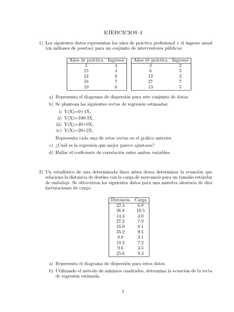 Ejercicios4 Regresion PDF | PDF