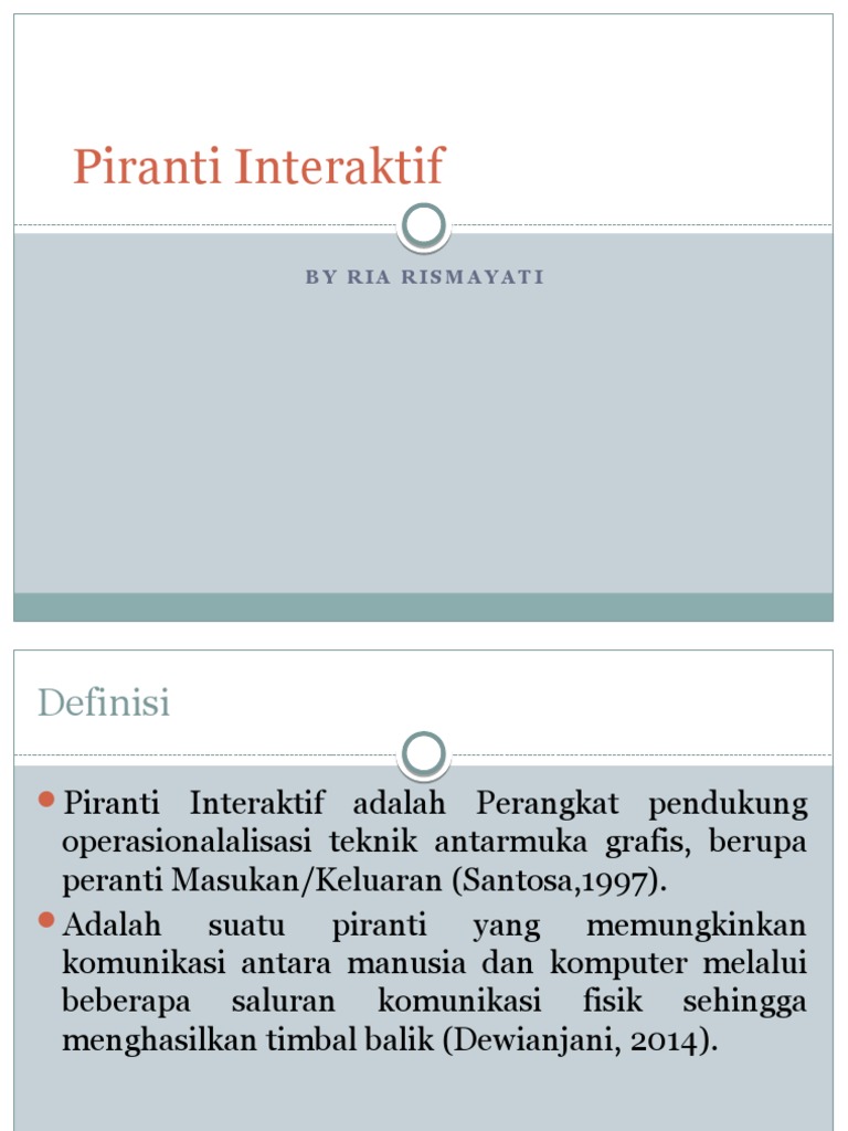 Jenis dan Definisi Peranti Interaktif | PDF