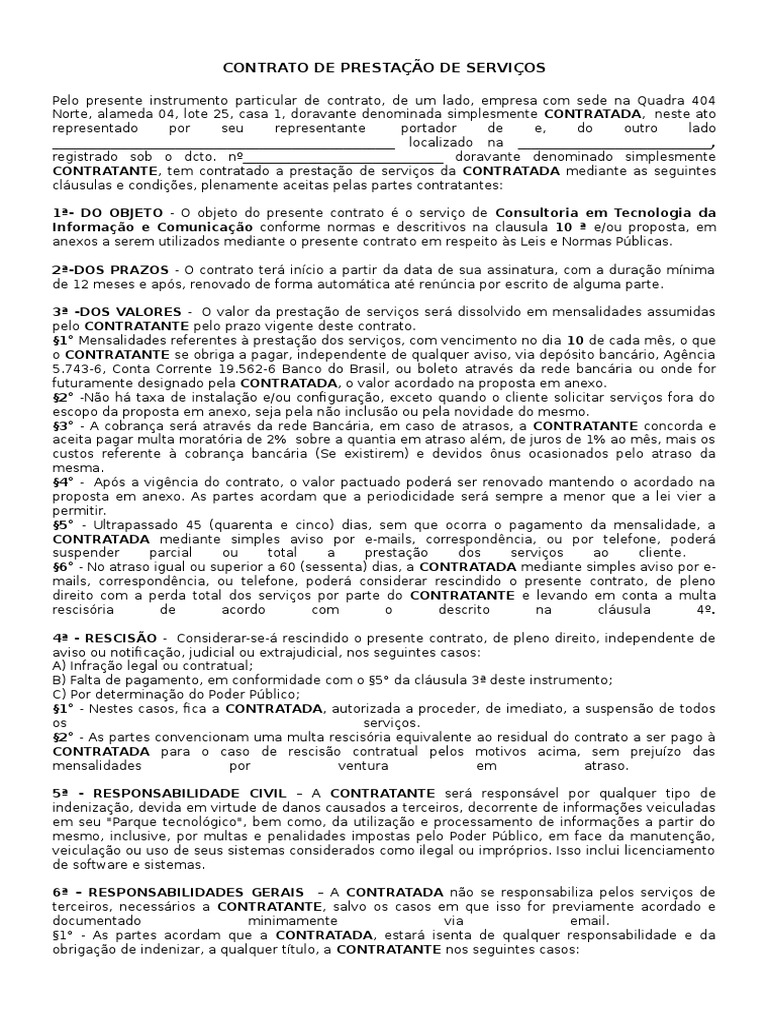 Modelo de Contrato | PDF