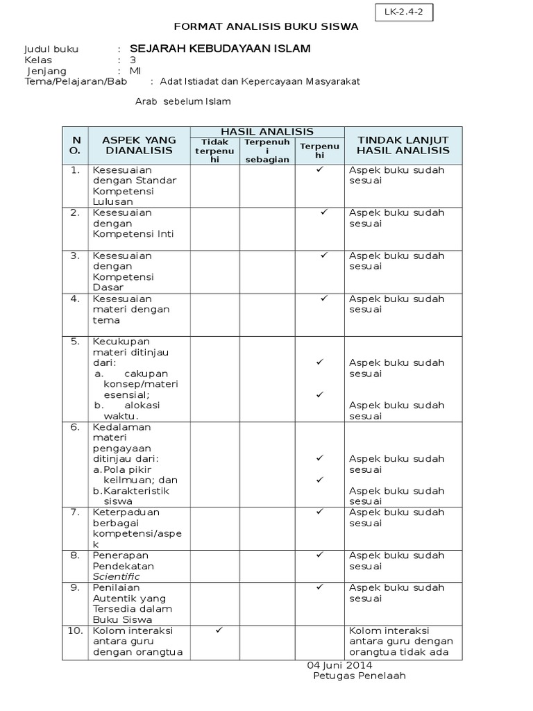Analisis Buku Siswa Kel 3 Ski | PDF