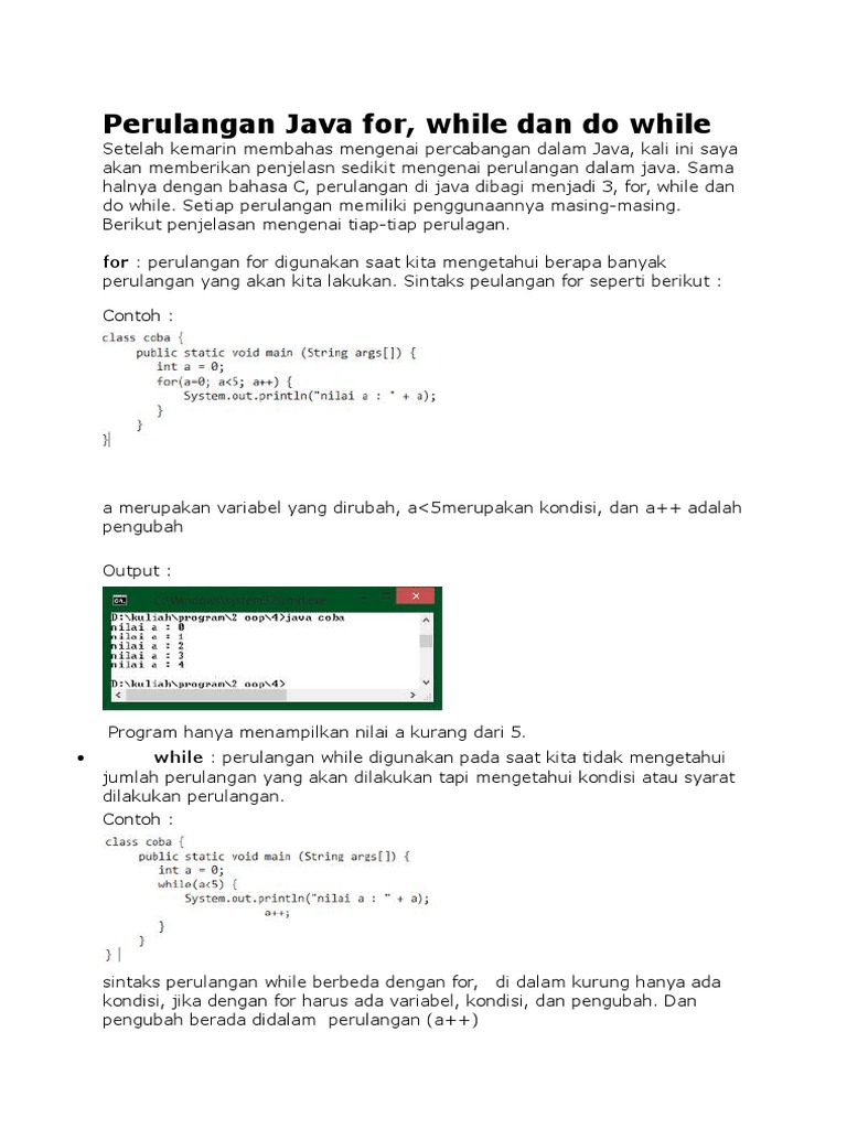 Perulangan Java | PDF