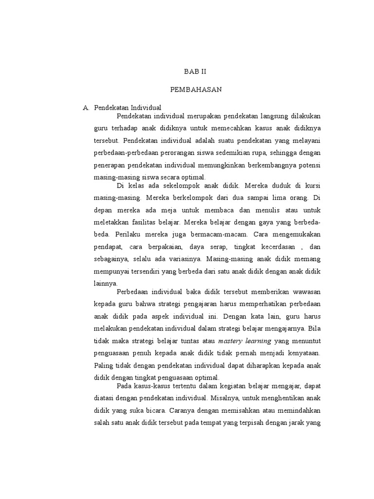 Pendekatan Individual | PDF