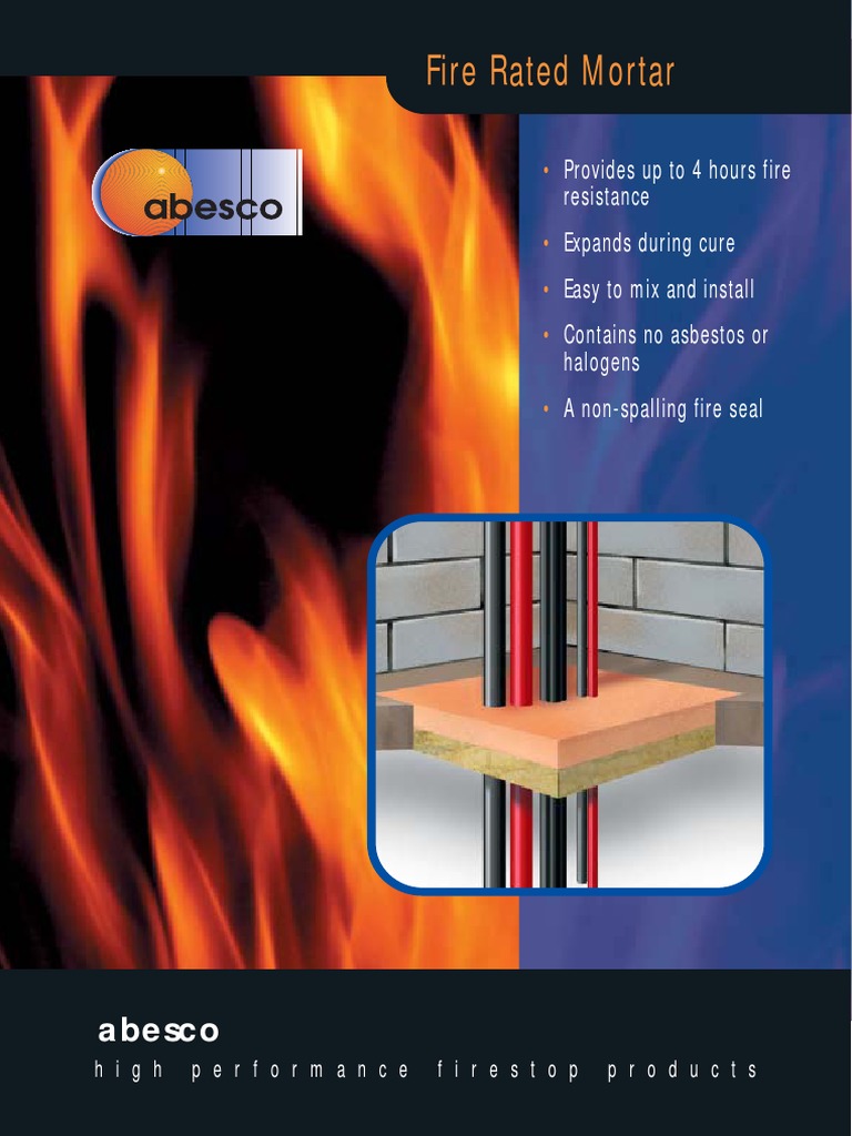 Abesco Fire Rated Mortar Overview | PDF | Mortar (Masonry) | Concrete