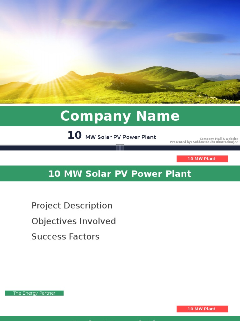 Project Proposal On 10MW Solar PV Power Plant | PDF | Photovoltaics ...