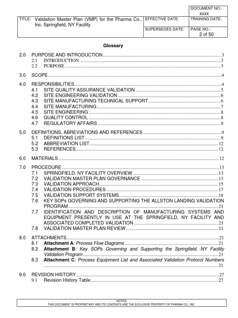 Master Validation Plan PDF | PDF