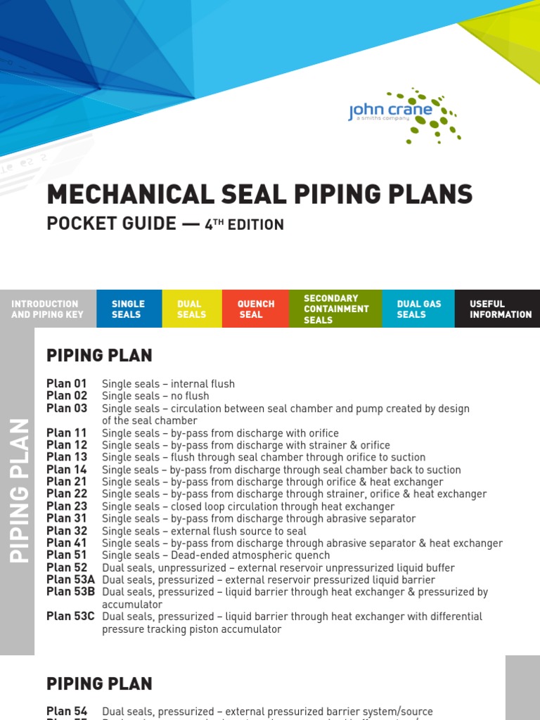 API Mechanical Seal Piping Plan Booklet LORES 4C MAR2016 | PDF | Barrel ...
