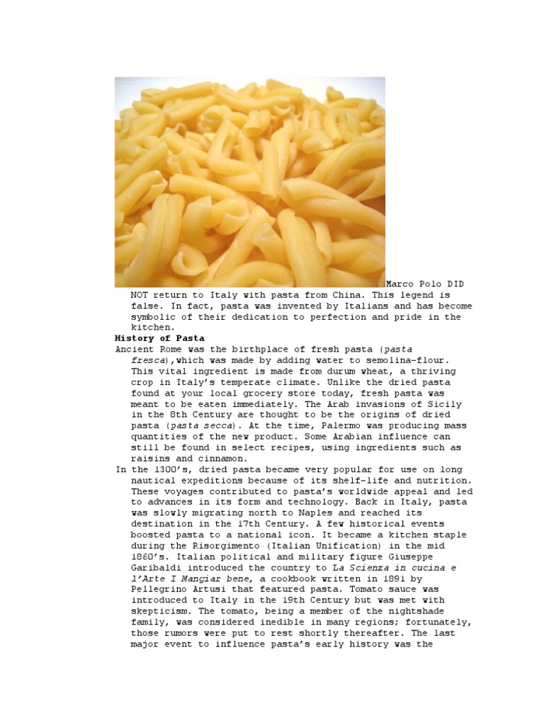 Type of Pasta | PDF | Pasta | Dumpling