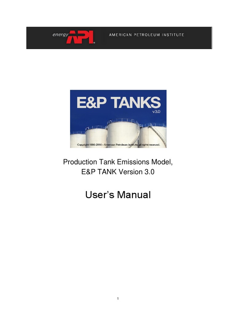 E&P Tank Software User Manual v3.0 | PDF | Microsoft Excel | Petroleum