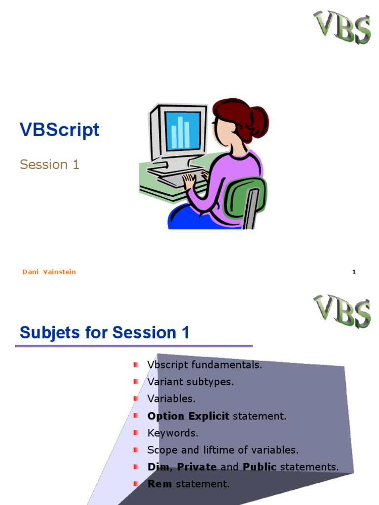 VB Script 01 | Download Free PDF | Variable (Computer Science) | Scripting Language