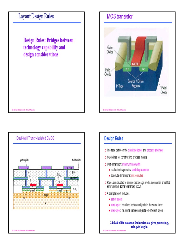 CMOS Design Rules and Guidelines | PDF | Cmos | Field Effect Transistor
