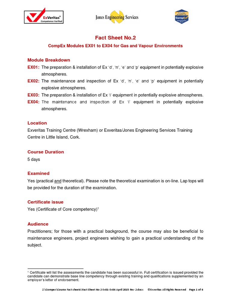 Fact Sheet No 2 Ex01 Ex04 April 2015 Rev 2 PDF | PDF