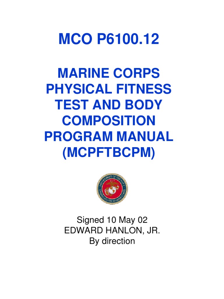 US Marine Corps - Physical Fitness Test and Body Composition Program ...