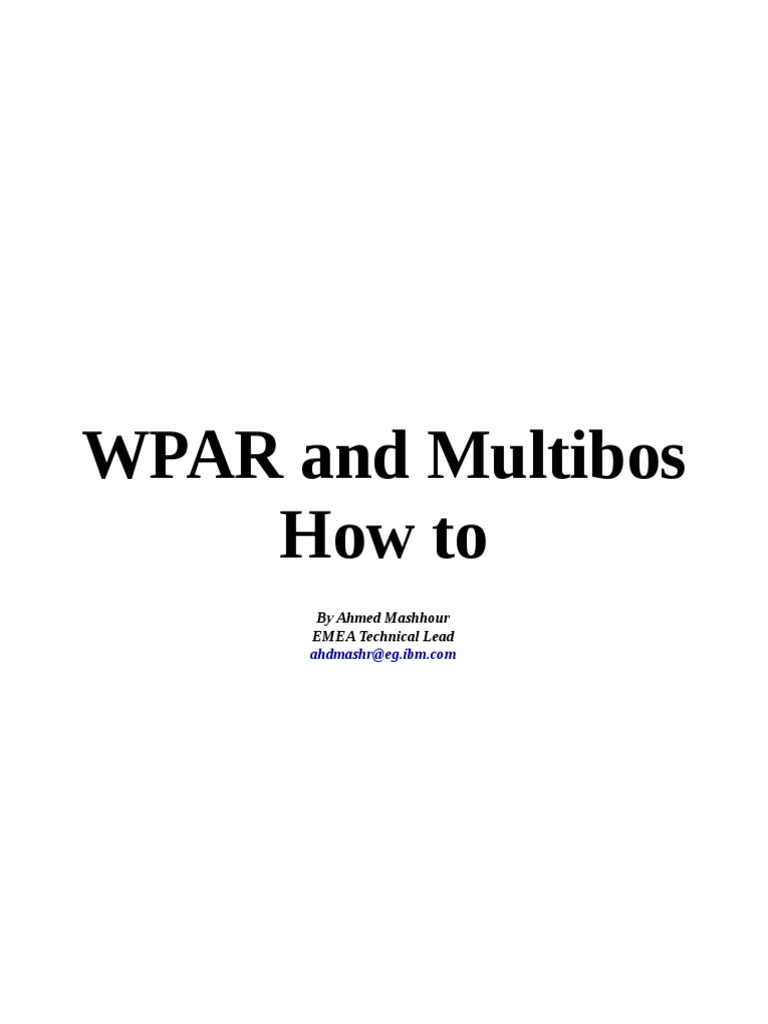 Wpar & Multibos Document V2.2 | PDF | File System | Computer Engineering