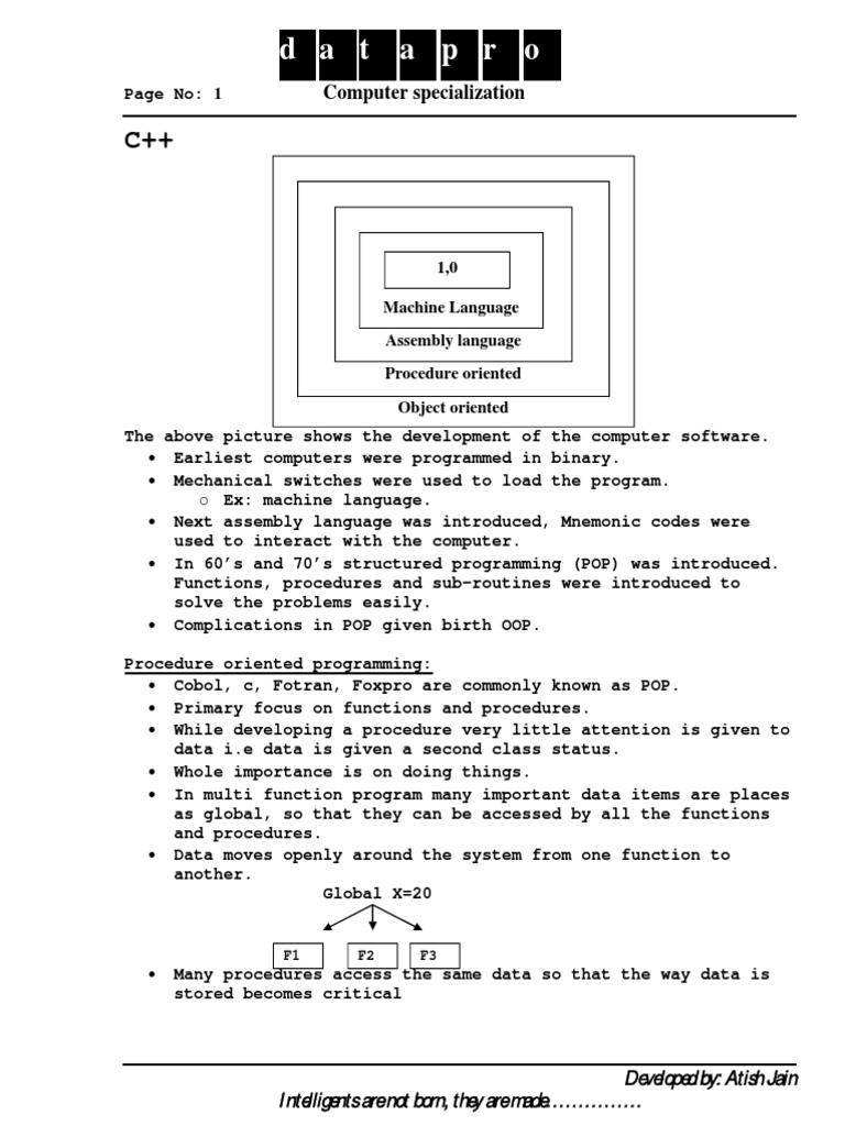 Cpp New Notes Pdf Constructor Object Oriented Programming