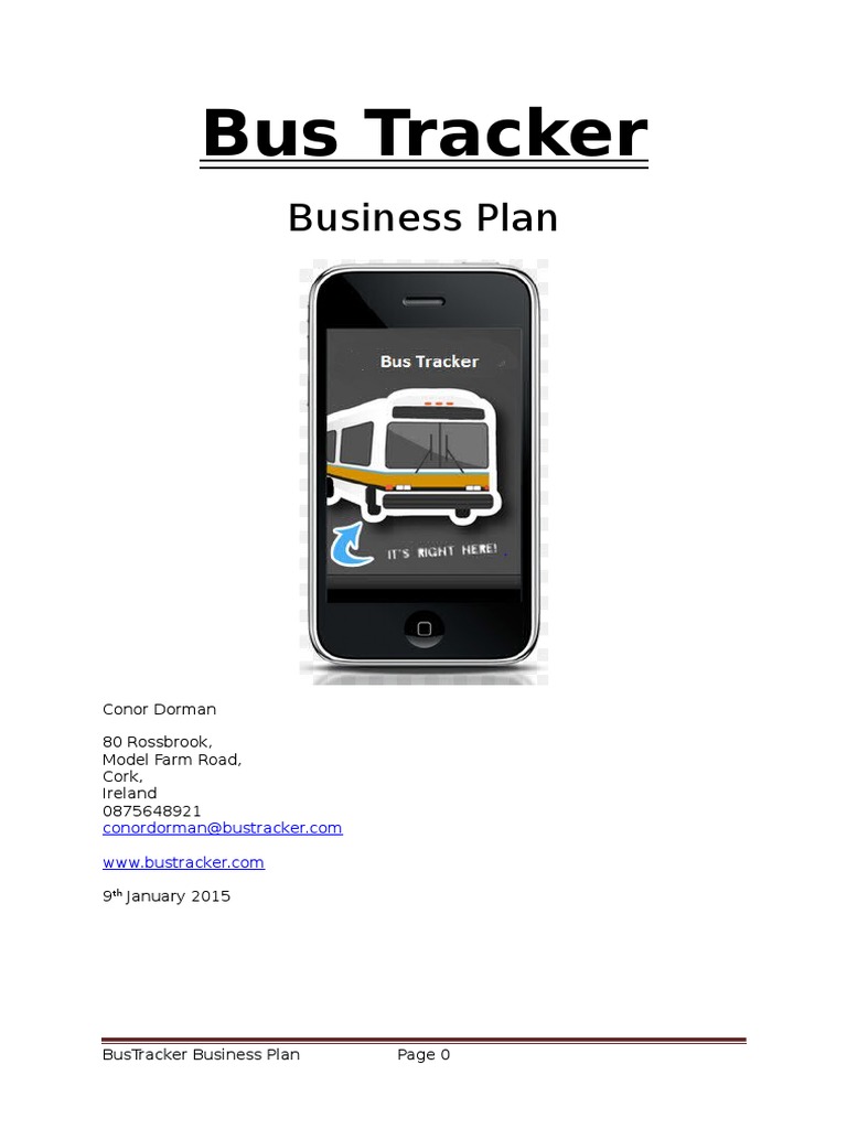 Bus Tracker Business Plan 2015 | PDF | Bus | Mobile App