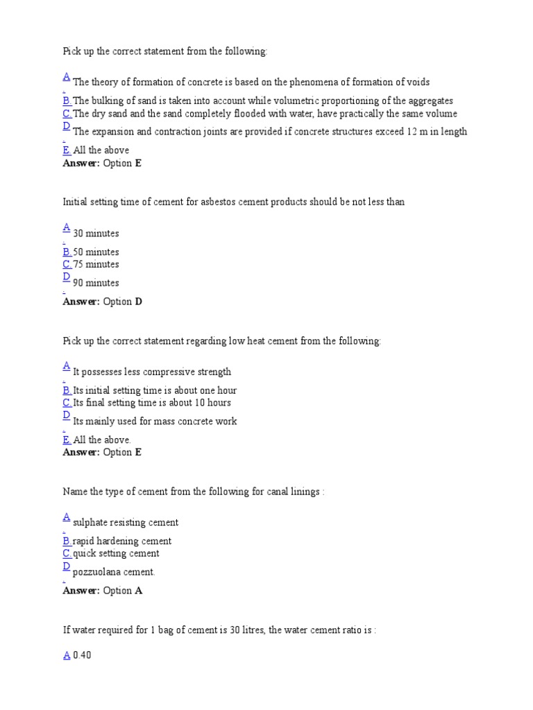 Civil Engineering Test | PDF | Bending | Concrete