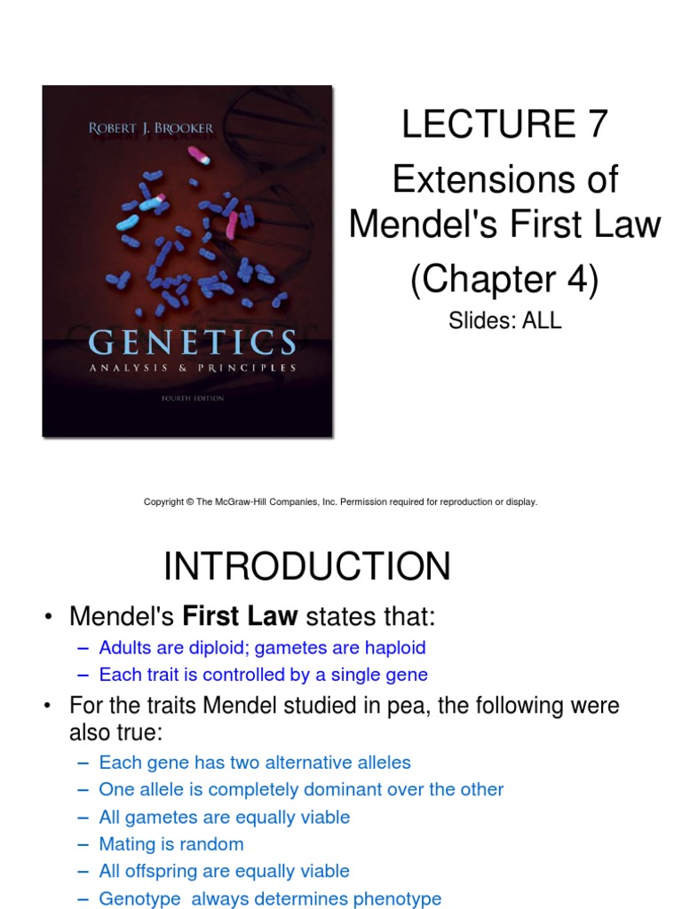 Lecture 7 Extensions Of Mendelian Inheritance Pdf Dominance Genetics Allele