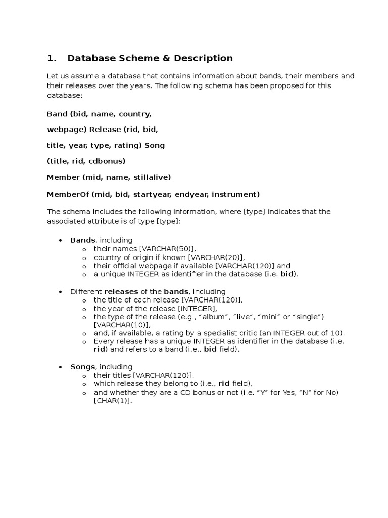 Database Schemes Description | PDF | Sql | Information Retrieval