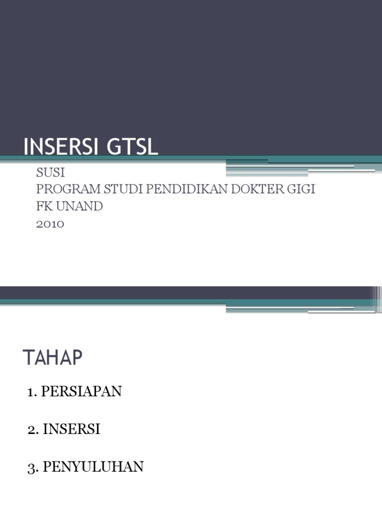 Insersi GTSL | PDF