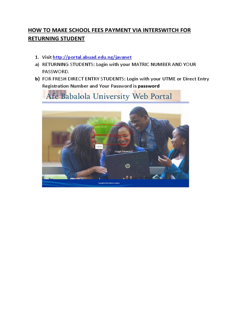 Paying Afe Babalola University Fees Online | PDF | Automated Teller ...
