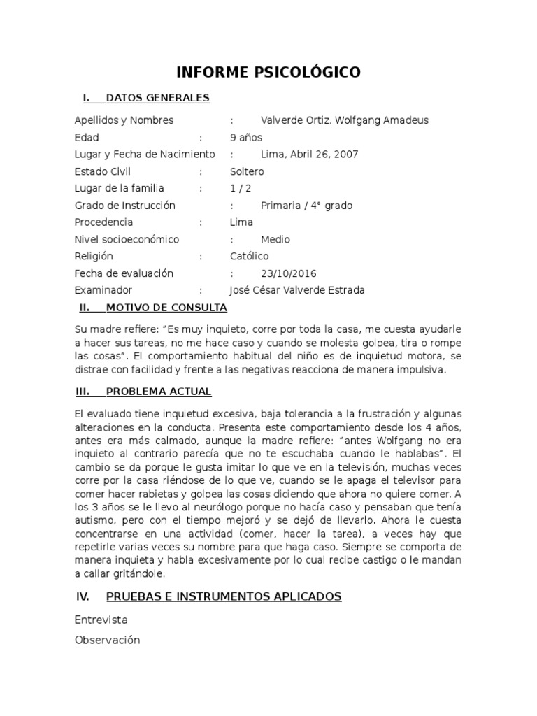 Informe Conners | Trastorno por Déficit de Atención e Hiperactividad ...
