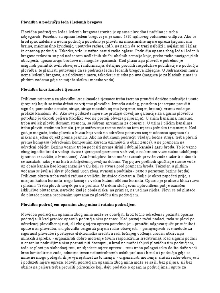 Plovidba U Otezanim Uslovima | PDF